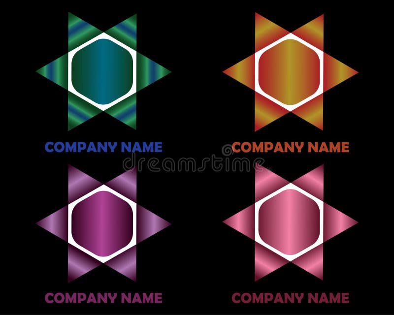 Star Type Logo, Set of Logos with Company Name Stock Illustration ...