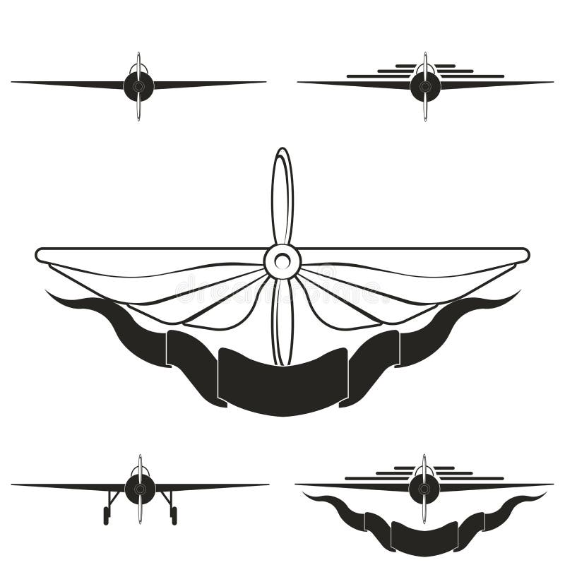Set of Logos Depicting Airplanes Stock Vector - Illustration of model ...