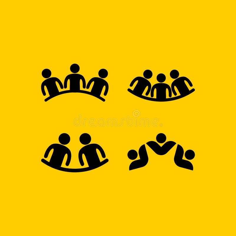 Set of Logos Depicting Unity, Community, Help and Support Stock Vector ...