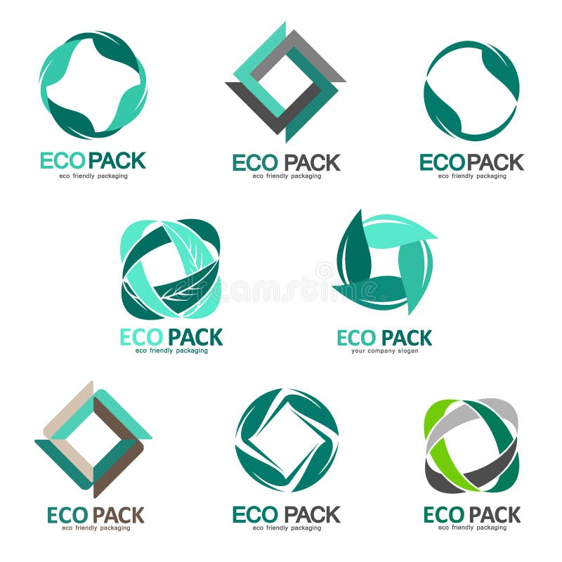 Set of eco logos on paper. stock vector. Illustration of elegant - 9509948