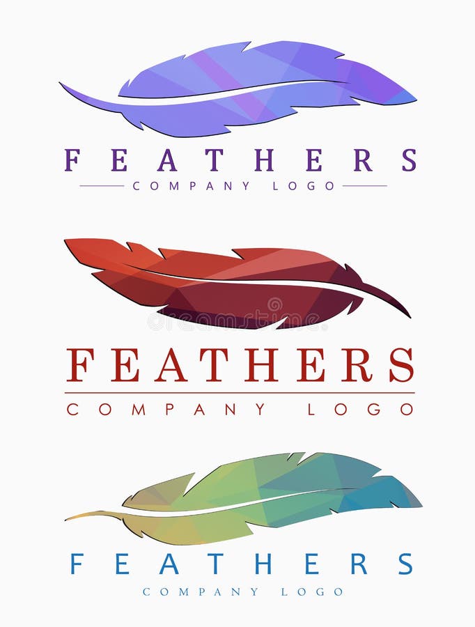 Set of logos of feathers stock vector. Illustration of concept - 80735614