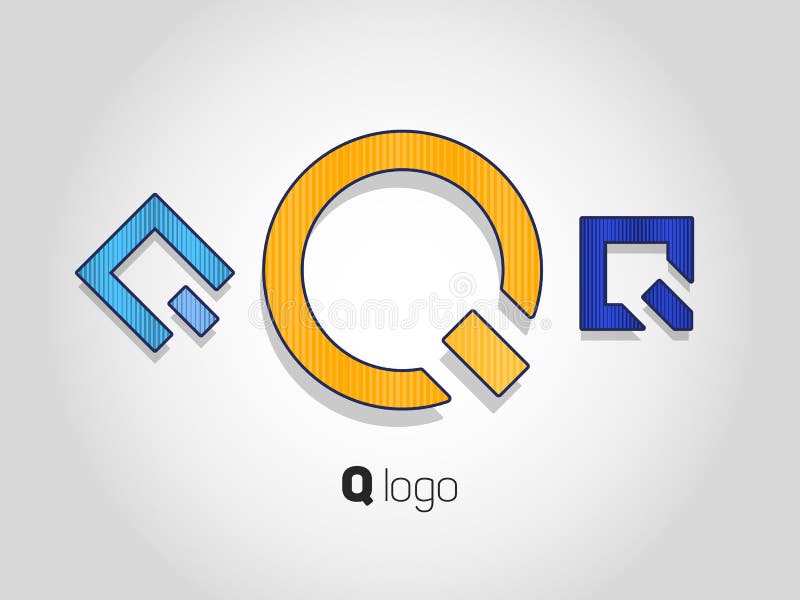 Set of Logos in the Form of Letter Q Stock Vector - Illustration of ...