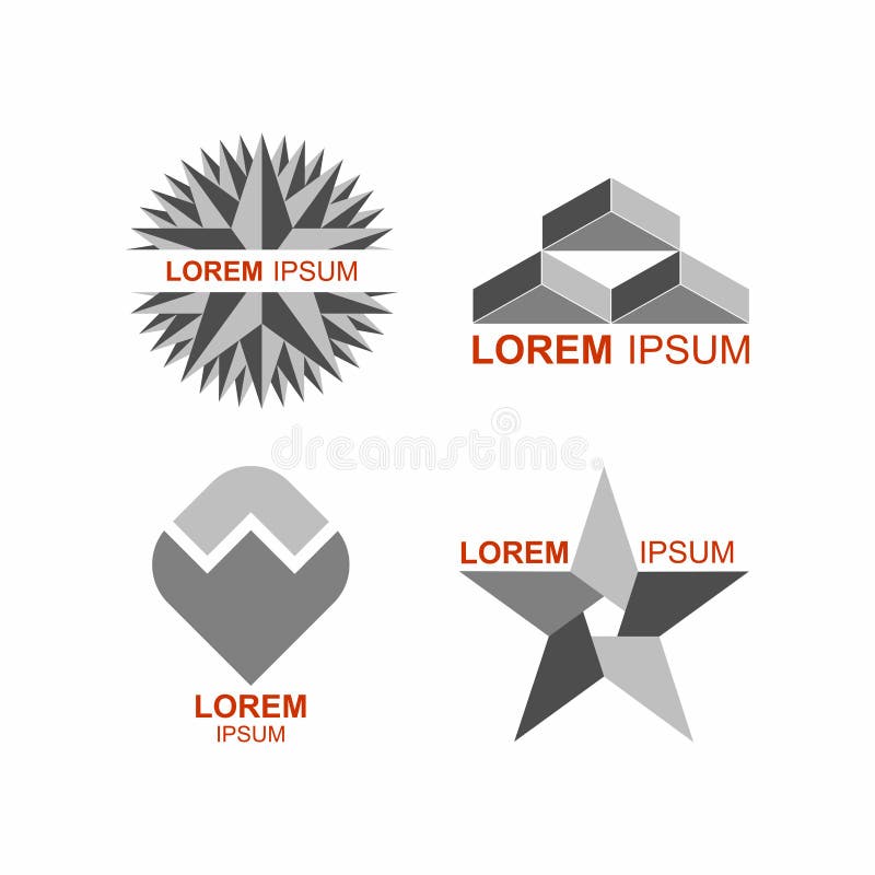 Set of Logos in Grey. Vector Icons Templates Stock Vector ...