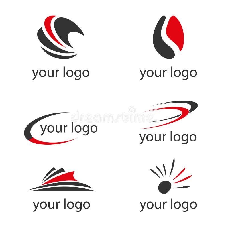 Set of Different Logos Isolated Stock Illustration - Illustration of ...