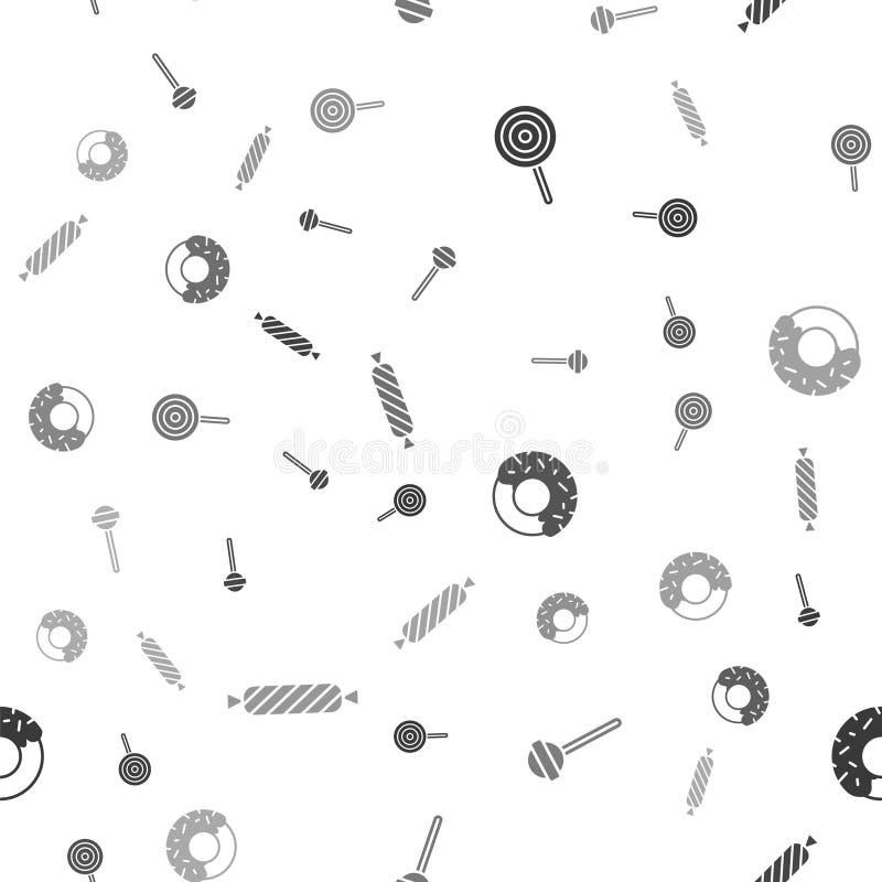 Set Lollipop, , Donut and Candy on Seamless Pattern. Vector Stock ...