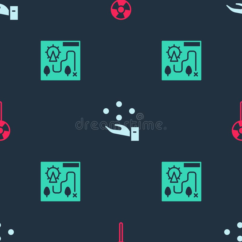 Set Lollipop, Juggling Ball and Amusement Park Map on Seamless Pattern ...