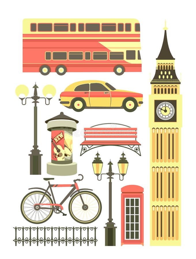Vector Set of London Symbols Stock Vector - Illustration of element ...