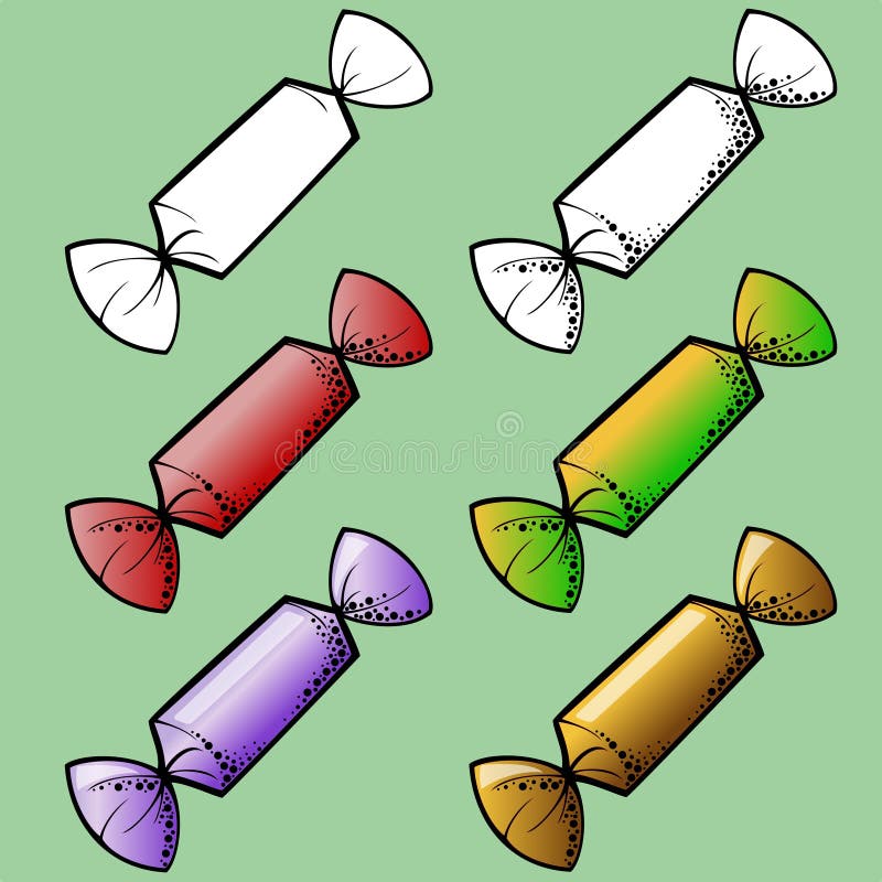 Set of Long Candy wrapper stock vector. Illustration of vector - 219416940
