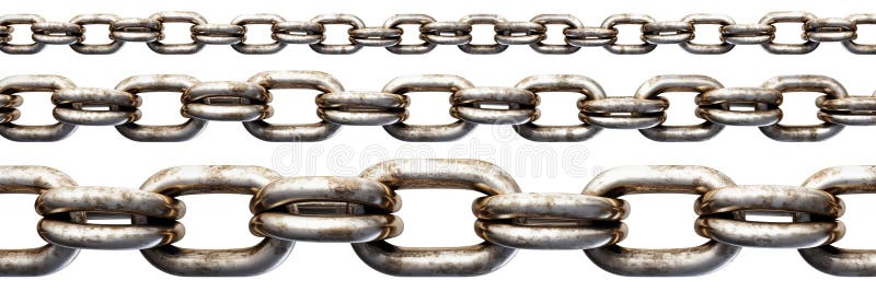 A Set of Long Chains of Different Sizes is Cut Out on a Transparent ...