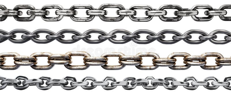 A Set of Long Chains of Different Sizes is Cut Out on a Transparent ...