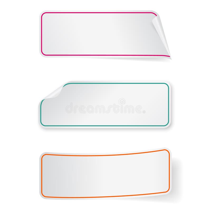 Set of Long Sticker Labels. Design Templates for Infographics. Stock ...