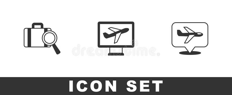 Set Lost Baggage, Plane and Icon. Vector Stock Vector - Illustration of ...
