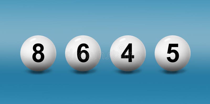 Set of Lottery Balls with Numbers on Blue Gradient Background Stock ...