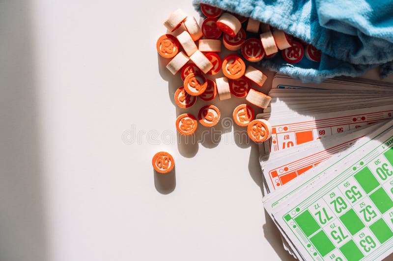 Set of Lotto Board Game with Cards and Barrels Stock Photo - Image of ...