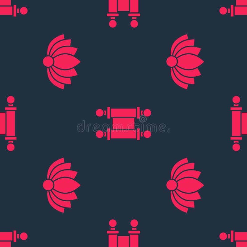 Set Lotus Flower and Decree, Paper, Parchment, Scroll on Seamless ...