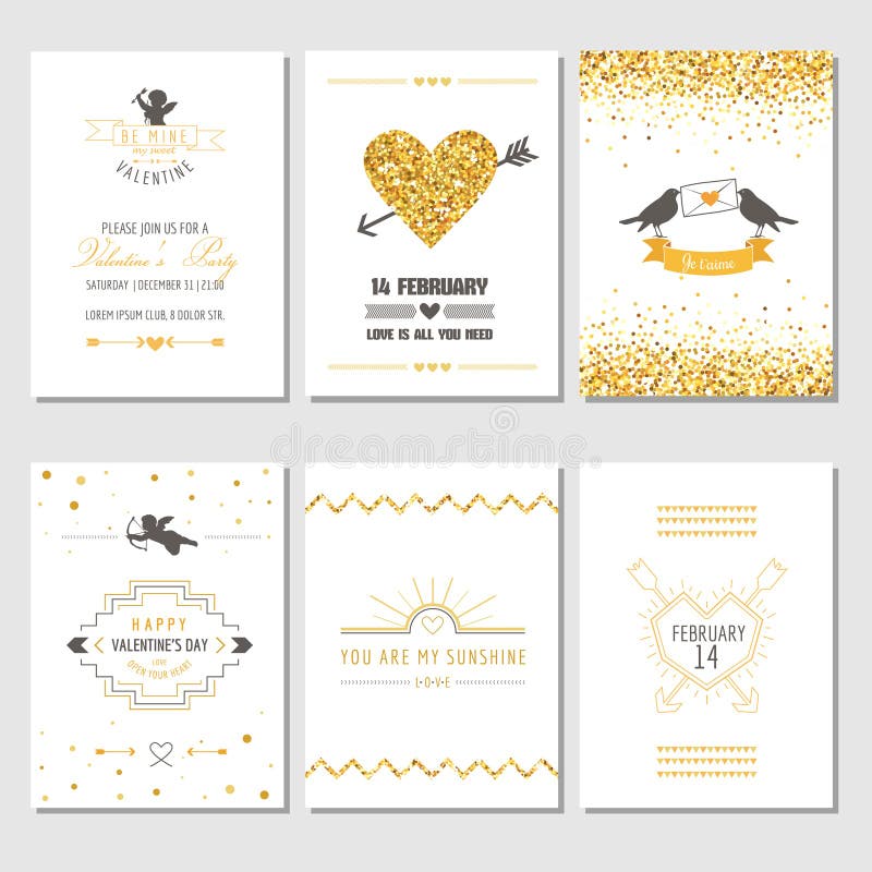 Set of Love Cards stock vector. Illustration of romance - 63354710