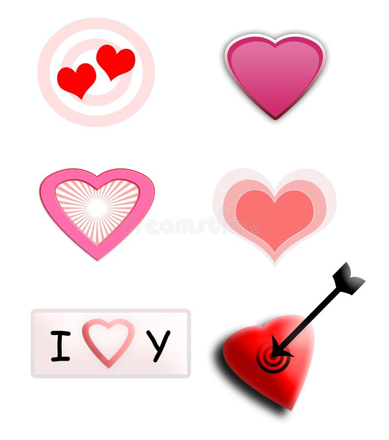 Love icons stock vector. Illustration of arrow, colorful - 12548487