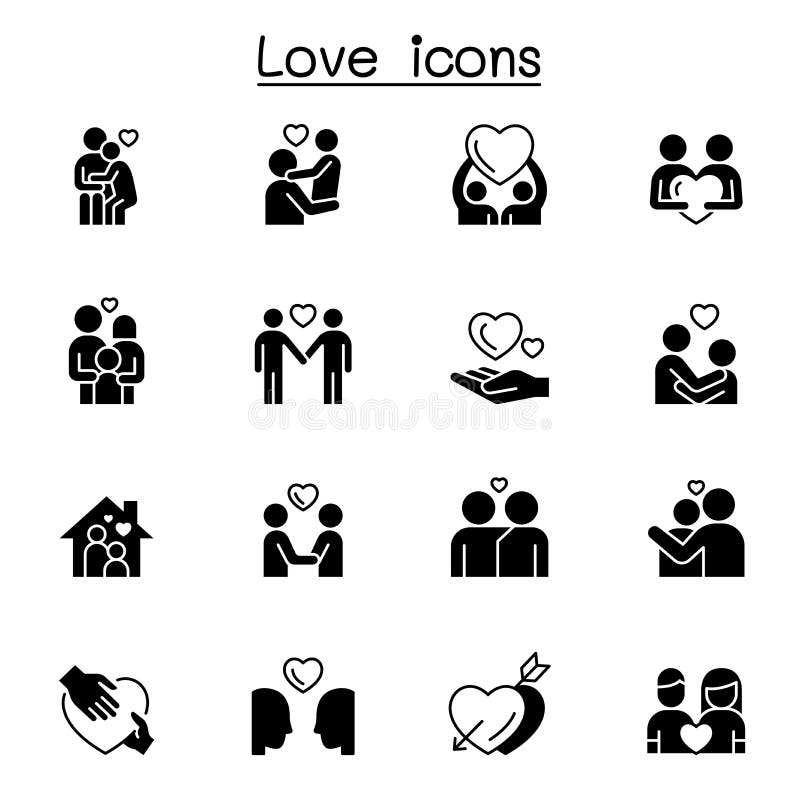 Lover, Hug, Friendship, Relationship Icon Set Vector Illustration ... Lover, Hug, Friendship, Relationship Icon Set Vector Illustration ...