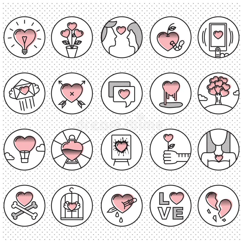 Set of Love Icons. Vector Illustration Decorative Design Stock Vector ...