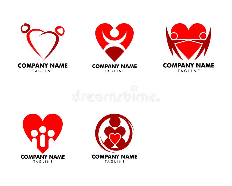 Set of Love People Logo Template Design Vector Stock Vector ...
