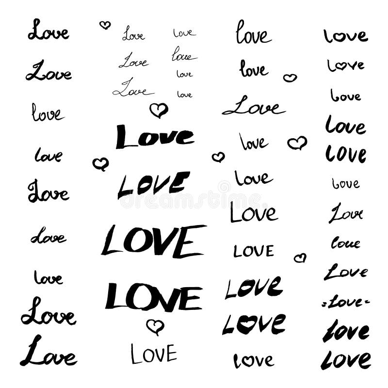 Set of love signs stock vector. Illustration of hand - 52712471