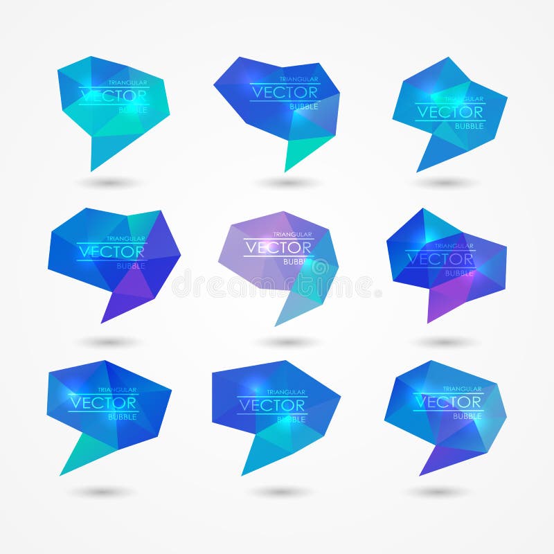 Set of Triangular Speech Bubbles Stock Vector - Illustration of message ...