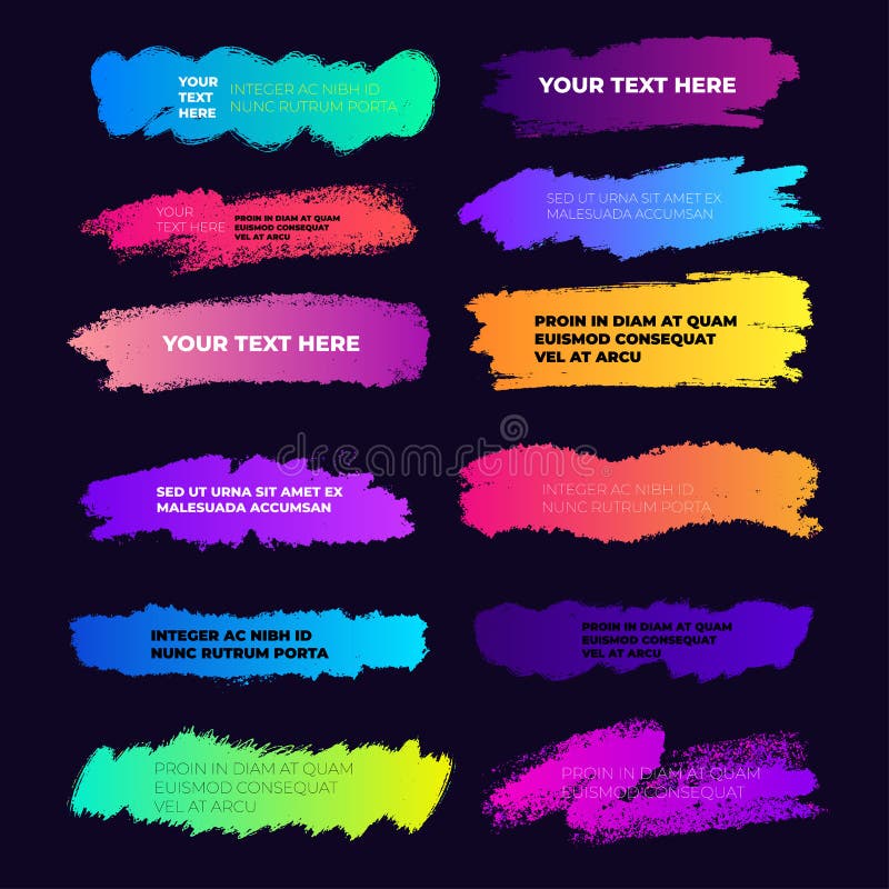Set of Lower Third Brush Pack. Brush Strokes Colored Pastel and ...