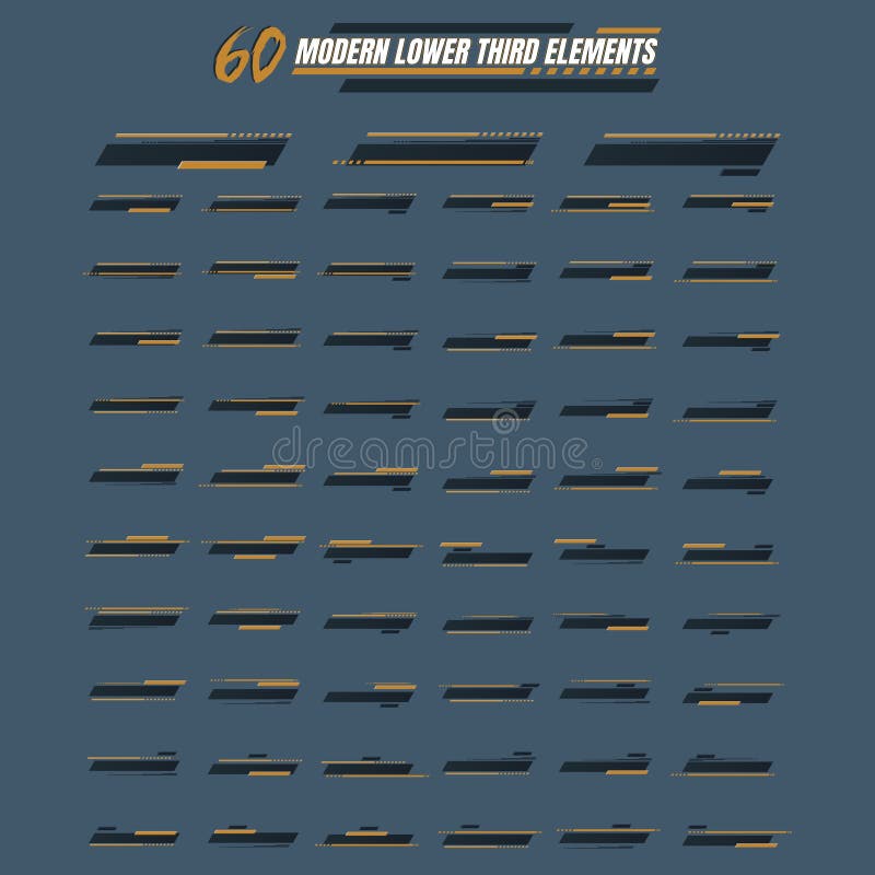 Set of Lower Third Vector Illustration Stock Vector - Illustration of ...