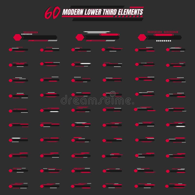 Set of Lower Third Vector Illustration Stock Vector - Illustration of ...