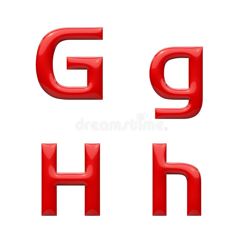 Set of Lowercase and Uppercase Red Plastic Letters and Numbers on White ...