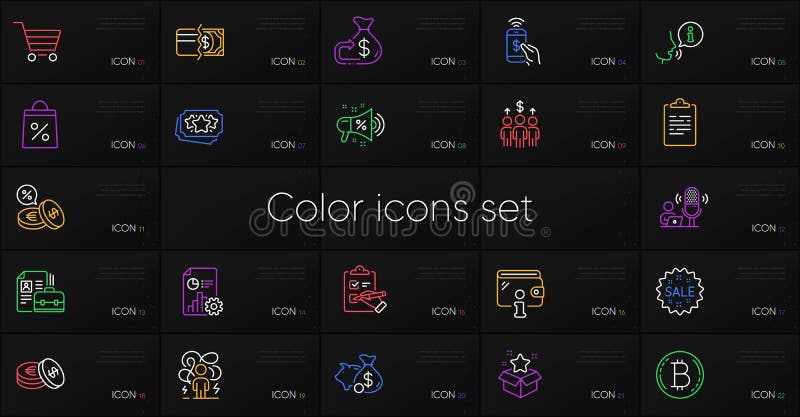 Set of Loyalty Points, Savings and Cashback Line Icons. for Design ...