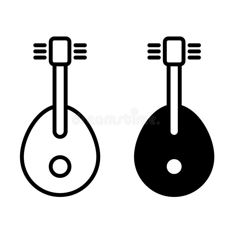 Lute Outline Icon. Isolated Line Vector Illustration from Music ...