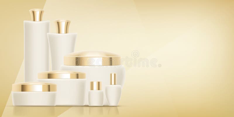 Set of Luxury Cosmetic Packaging Collection Design Isolated Stock ...