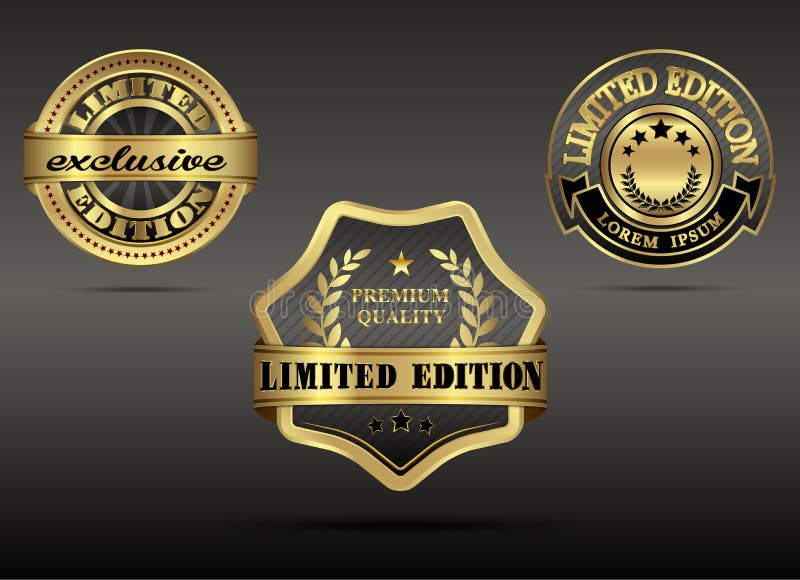 Set of Luxury Gold Limited Edition Stock Vector - Illustration of ...