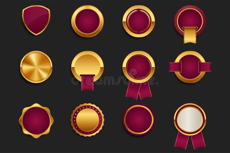 Set Luxury Labels and Ribbons Stock Vector - Illustration of symbol ...