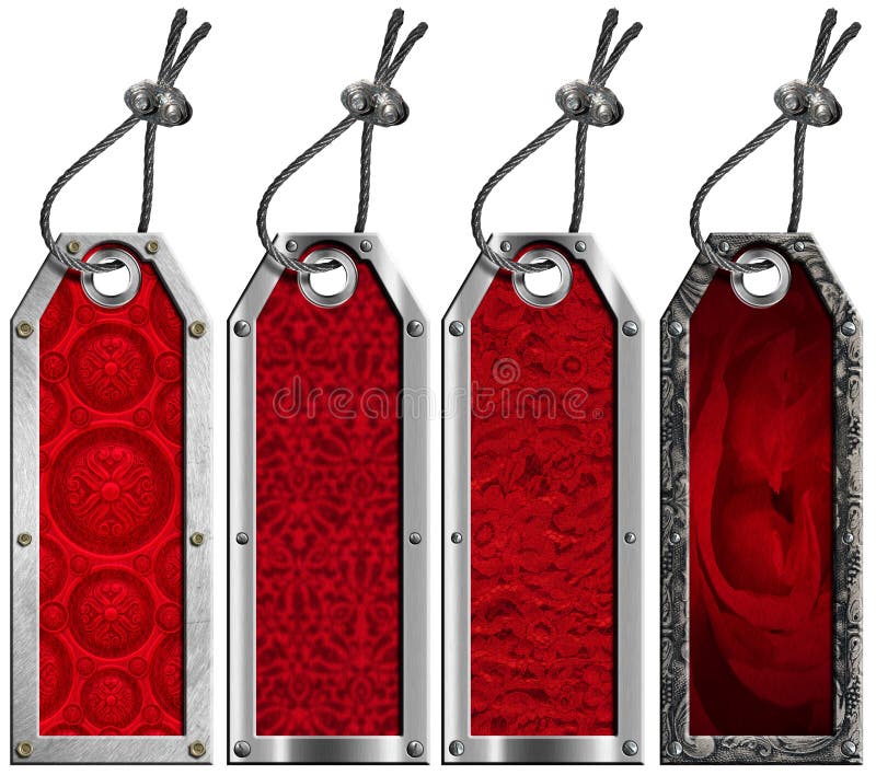 Set of Luxury Metal Tags - 4 Items Stock Illustration - Illustration of ...