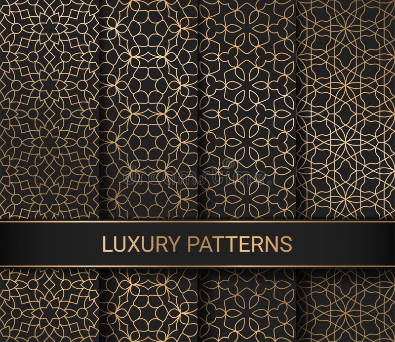 Set of Luxury Seamless Patterns Artwork Stock Vector - Illustration of ...