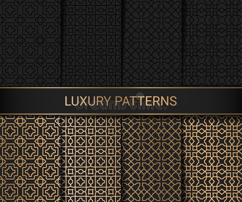 Set of Luxury Seamless Patterns Artwork Stock Vector - Illustration of ...
