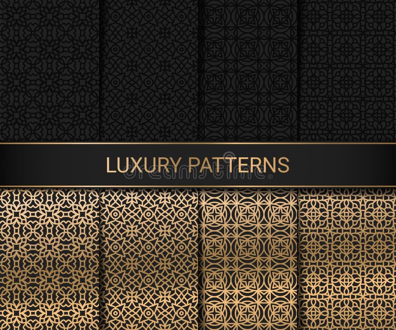 Set of Luxury Seamless Patterns Artwork Stock Vector - Illustration of ...