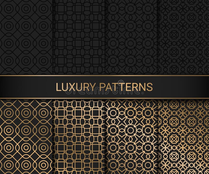 Set of Luxury Seamless Patterns Artwork Stock Vector - Illustration of ...