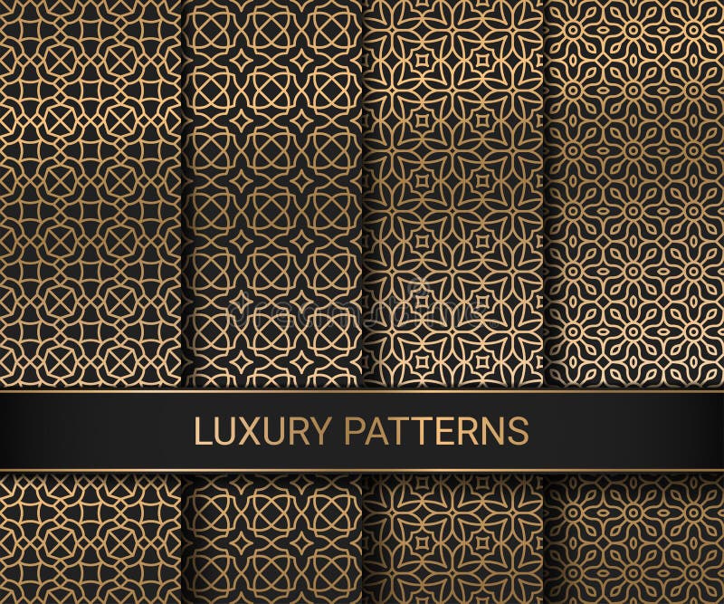 Set of Luxury Seamless Patterns Artwork Stock Vector - Illustration of ...