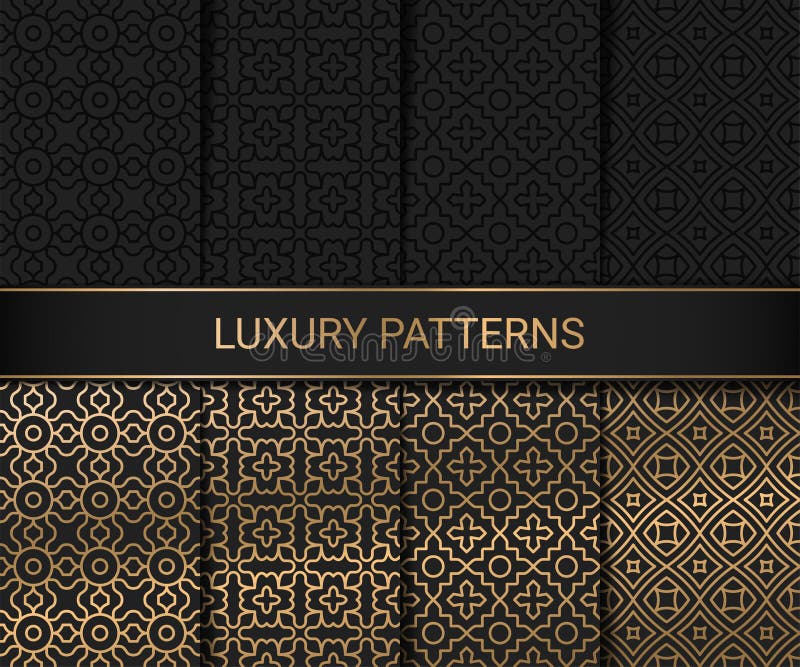Set of Luxury Seamless Patterns Artwork Stock Vector - Illustration of ...