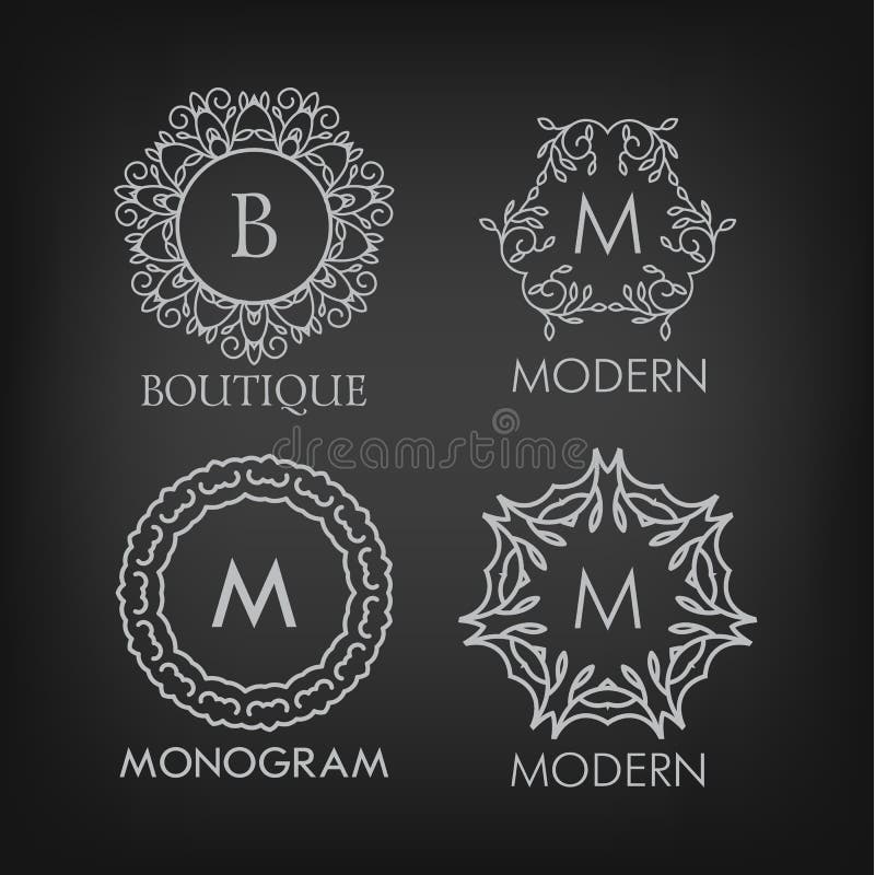 Set of Luxury, Simple and Elegant Monogram Designs Stock Vector ...