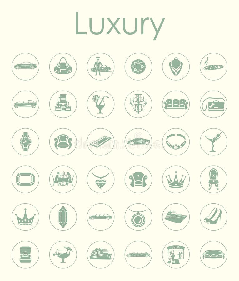 Set of luxury simple icons stock vector. Illustration of design - 55078386