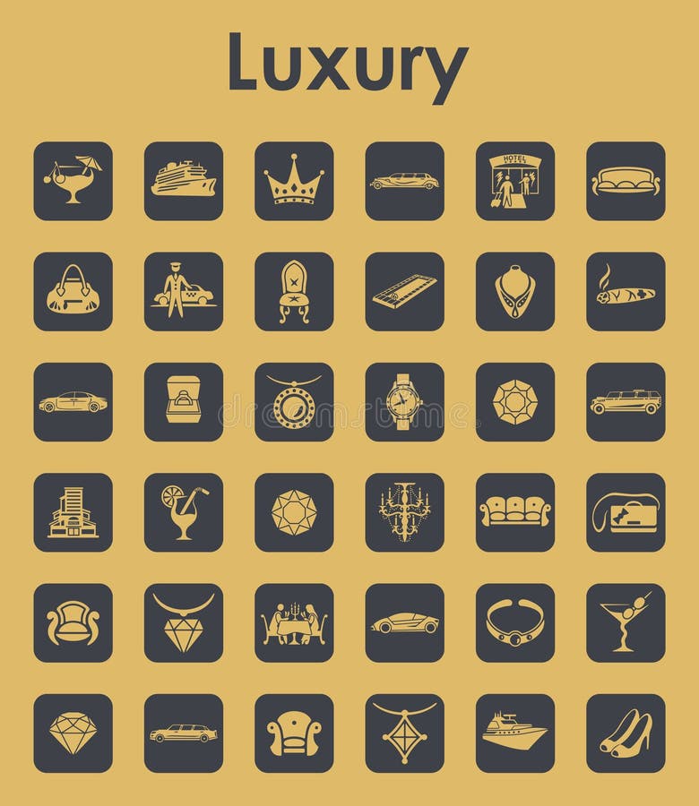 Set of luxury simple icons stock vector. Illustration of design - 79186894