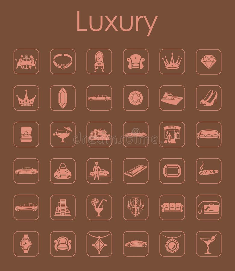 Set of luxury simple icons stock vector. Illustration of geometric ...