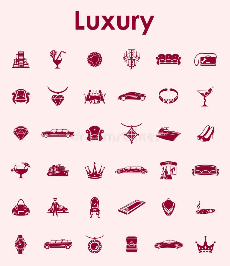 Set of luxury simple icons stock vector. Illustration of elite - 61550900