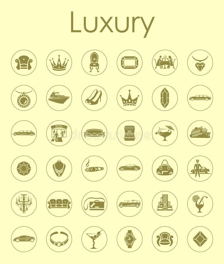 Set of luxury simple icons stock vector. Illustration of resort - 98987965