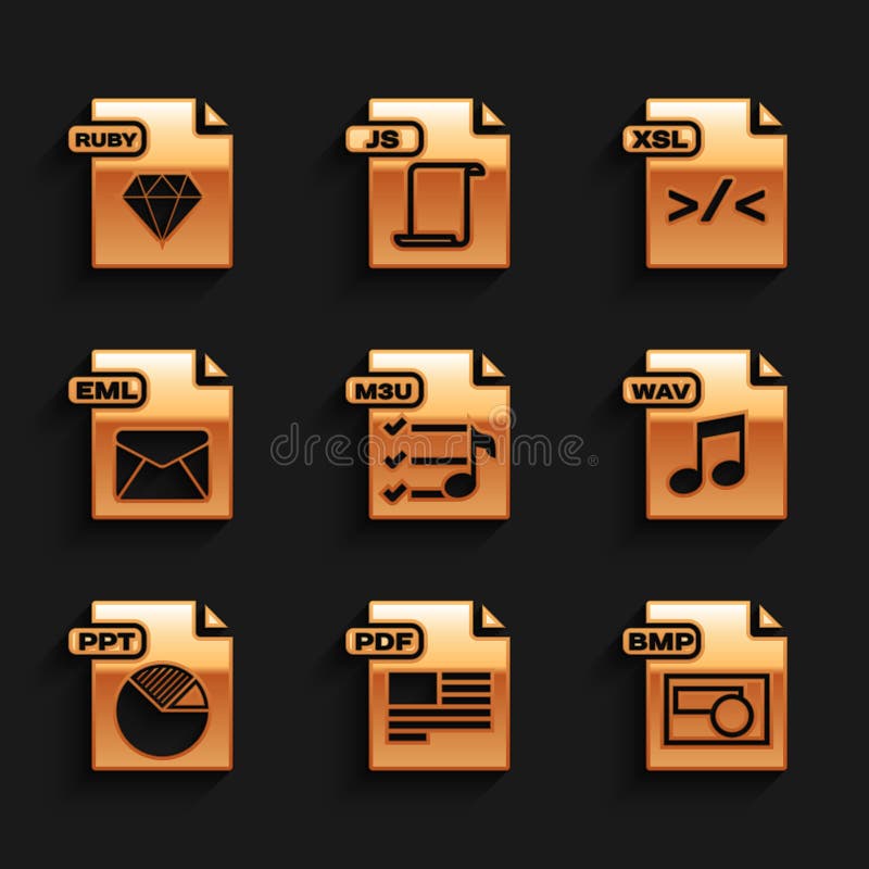 Set M3U File Document, PDF, BMP, WAV, PPT, EML, XSL and RUBY Icon ... Set M3U File Document, PDF, BMP, WAV, PPT, EML, XSL and RUBY Icon ...