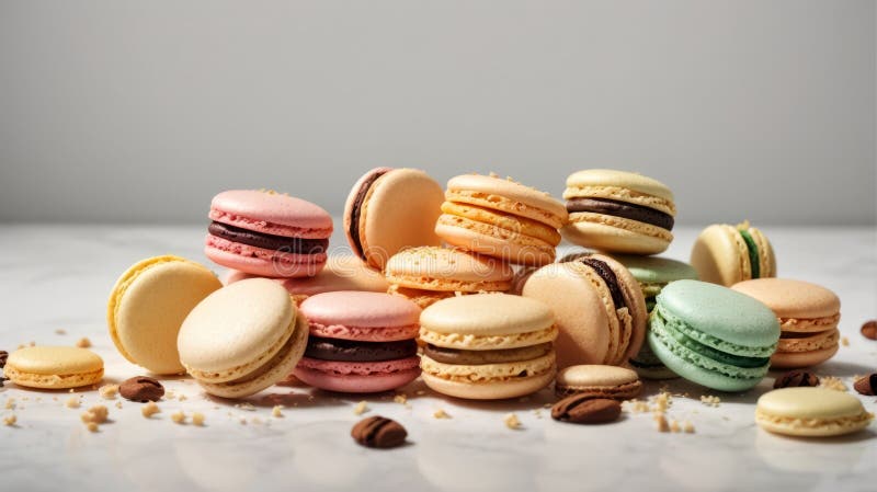 Set of Macarons of Different Sides Stock Illustration - Illustration of ...